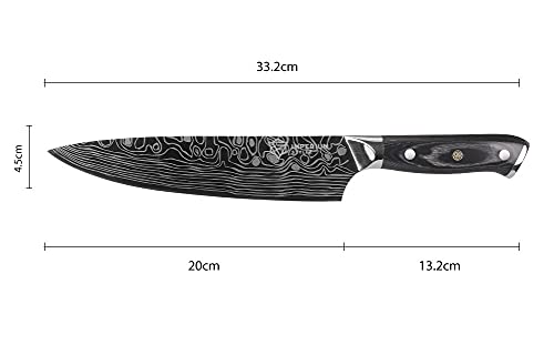 HAYUMO Ultra Sharp Knife with Blade. Knife Sharpener, Finger Guard and Gift Box Included with This Premium Chef Knife | The Best Knife for Kitchen and & Restaurants.