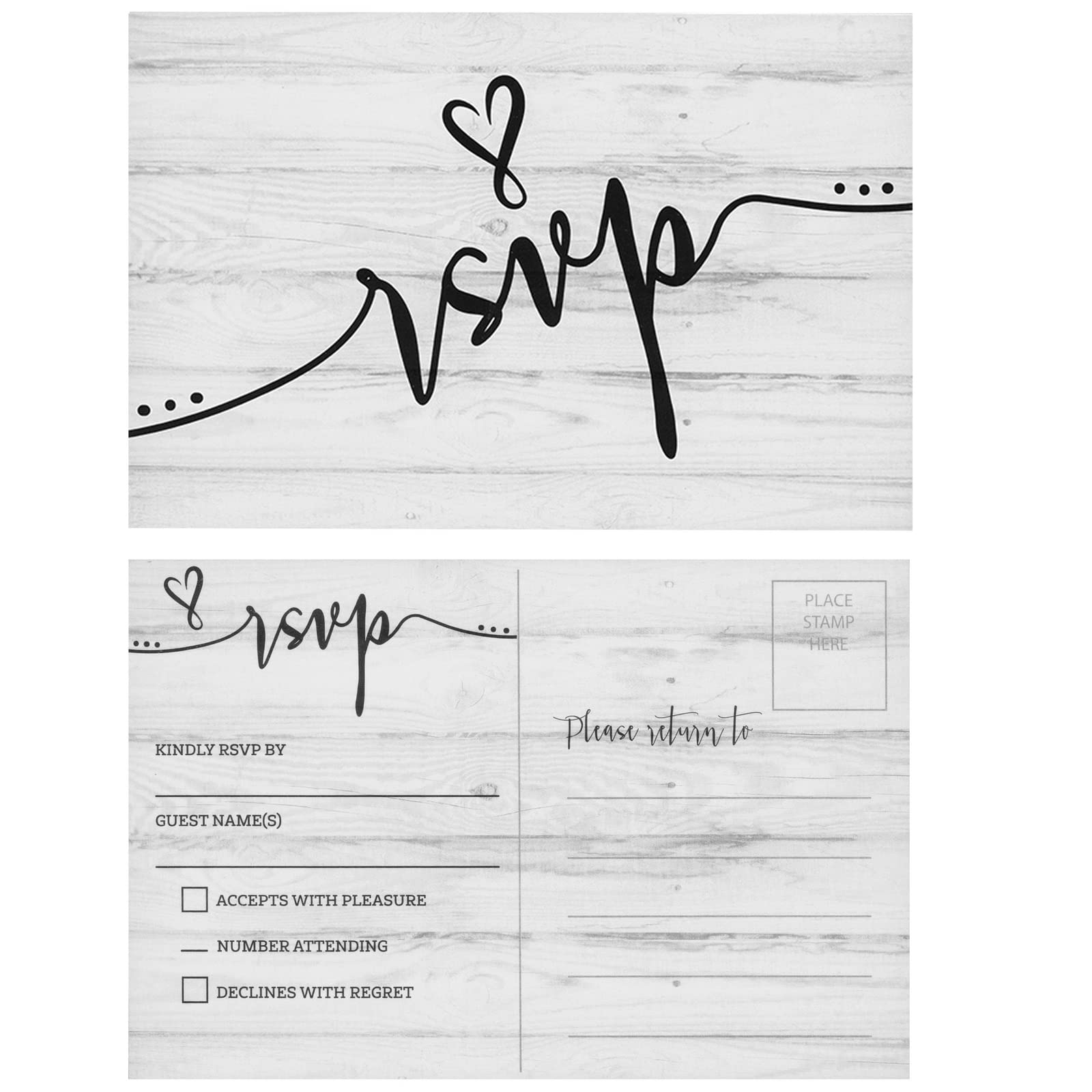 Sustainable Greetings 60 Pack RSVP Postcards for Wedding, Rehearsal Dinner, Bridal Shower, Birthday Party with Mailing Side (4x6 In)