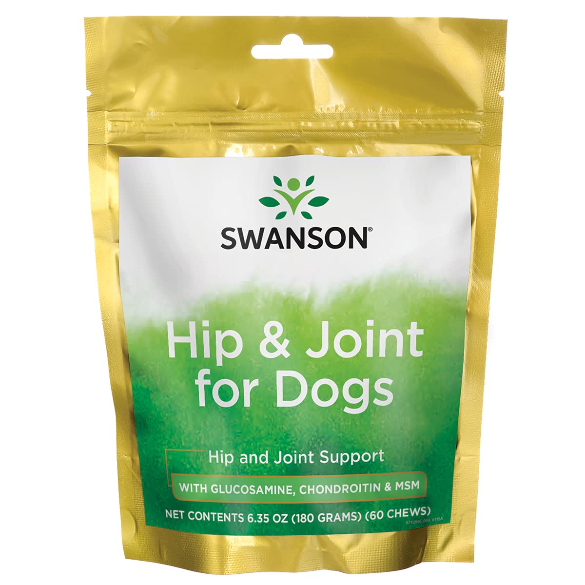 Swanson Glucosamine & Chondroitin for Dogs Hip & Joint with Msm 6.35 Ounce (180 g) Pkg