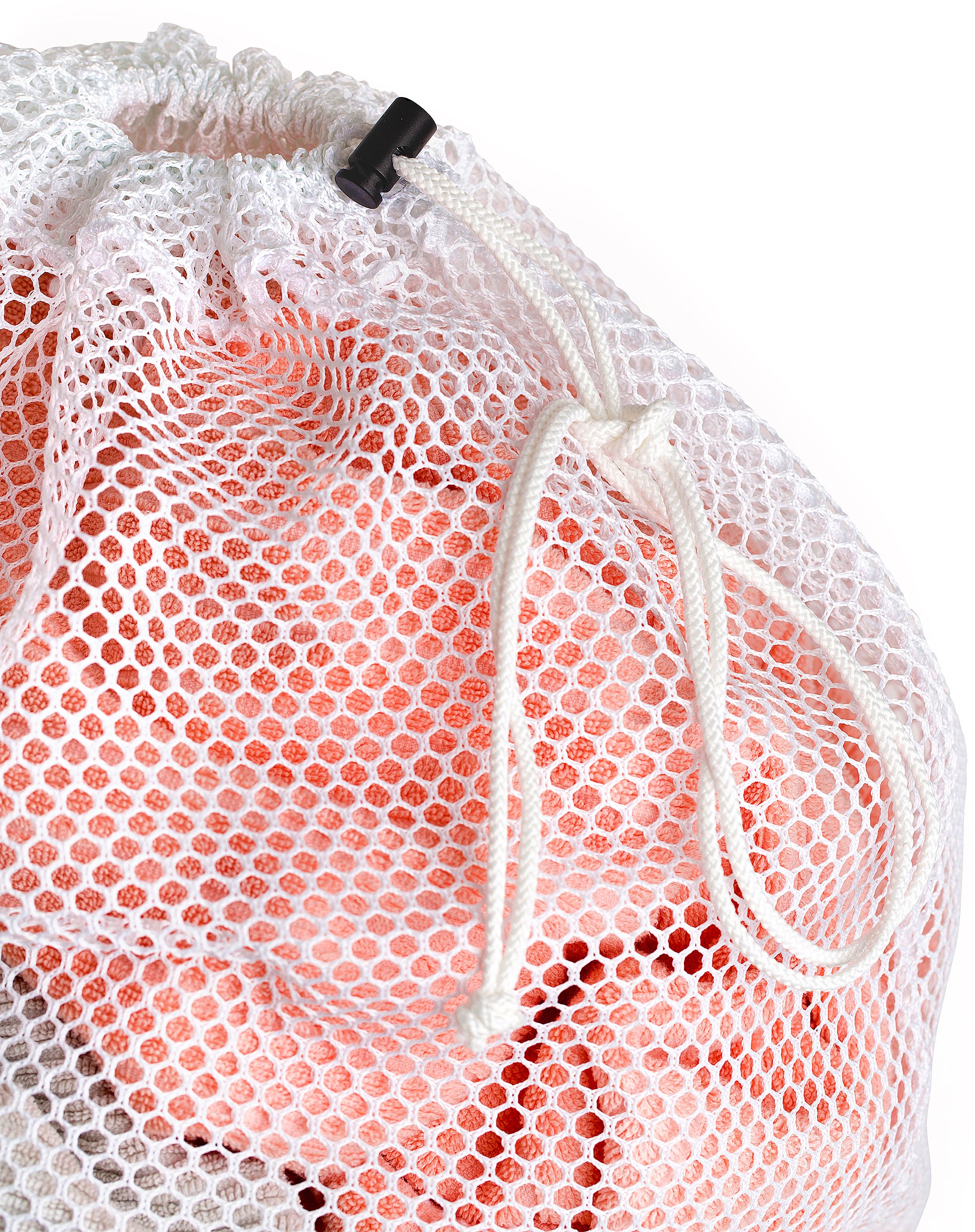 Handy Laundry Commercial Mesh Bag - Sturdy Material with Drawstring Closure. Ideal Machine Washable Mesh Laundry Bag for Factories, College, Dorm and Apartment Dwellers. (24" x 36" | White | 2-Pack)