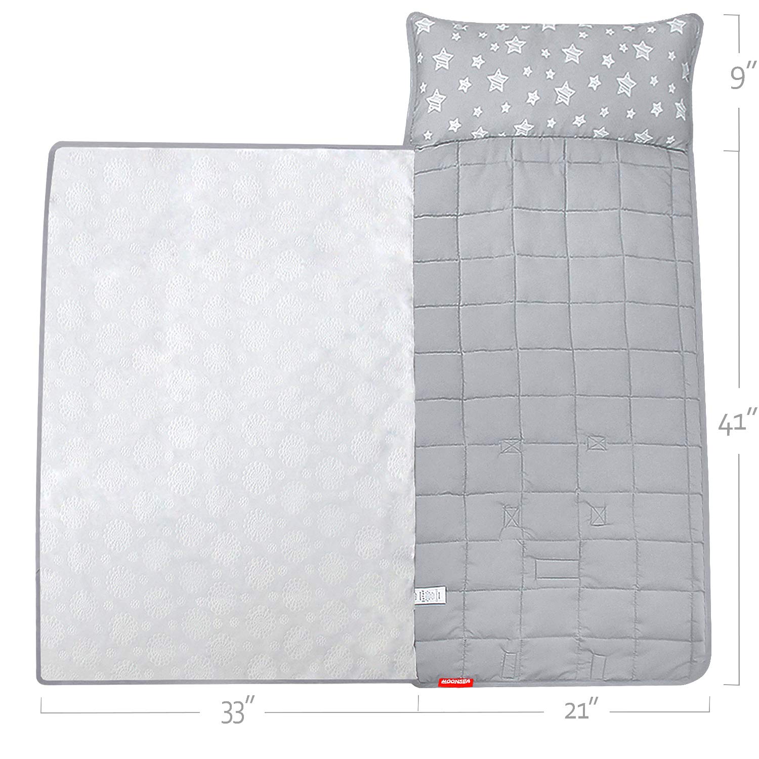 Hexagon Playpen Mat and Toddler Nap Mat with Lovely Grey Star Print