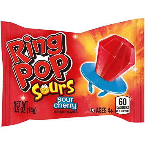 Ring Pop Sours Individually Wrapped Halloween Bulk Lollipop Variety Party Pack β 30 Count Lollipop Suckers W/ Assorted Flavors - Fun Candy For Halloween Candy Bowls, Parties & Trick Or Treating Bags