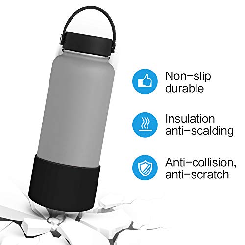 WUQID Protective Silicone Boot Sleeve for 12oz-40oz Sport Flask/Stanley Water Bottles Tumbler Anti-Slip Bottom Sleeve Cover for All Water Bottles Bottom Width of 2.83&3.56in