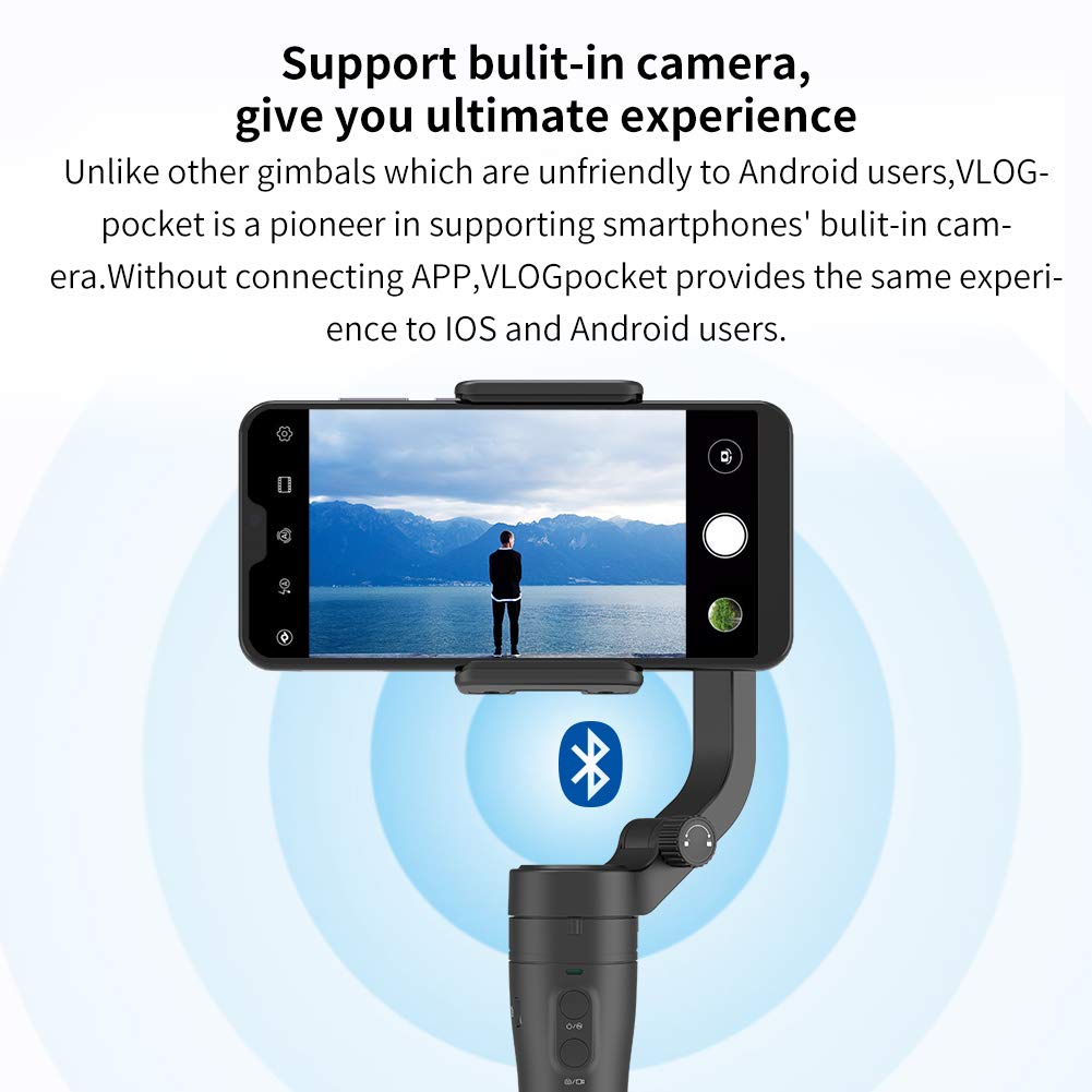 FeiyuTech Official VLOG Pocket 3 Axis Smartphone Gimbal Handheld Stabilizer Vlog YouTube TIK Tok Live Video Fits iPhone SE 11 Pro XR X Android Smartphone Samsung Note 9 S10+ Huawei P40 P30 P20 Pro