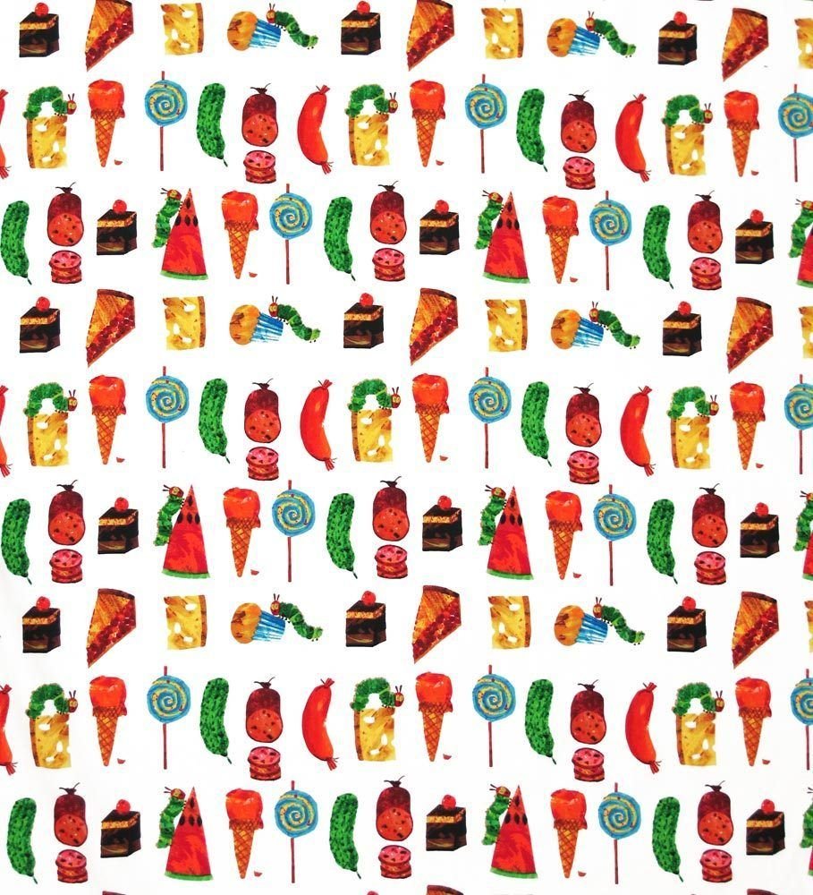 The Very Hungry Caterpillar Snacks White/Multi Quilt Fabric