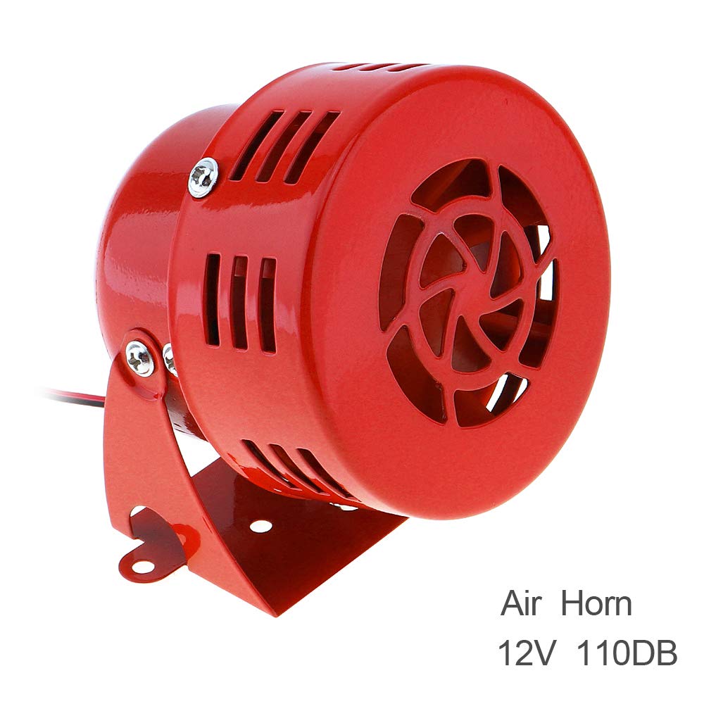 ePathChina Universal 12V Red Automotive Motorcycle Horns Air Raid Siren Horn Car Truck Motor Driven Alarm
