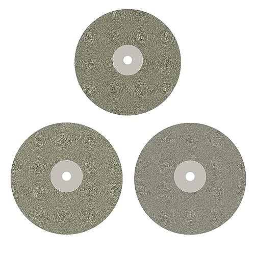 DZQ 3Pcs Diamond Grinding Wheel Disc Arbor Hole 8" x 1/2" Abrasive Lap 1000/1200/2500 Grit for Cutting or Sanding Stone and Glass