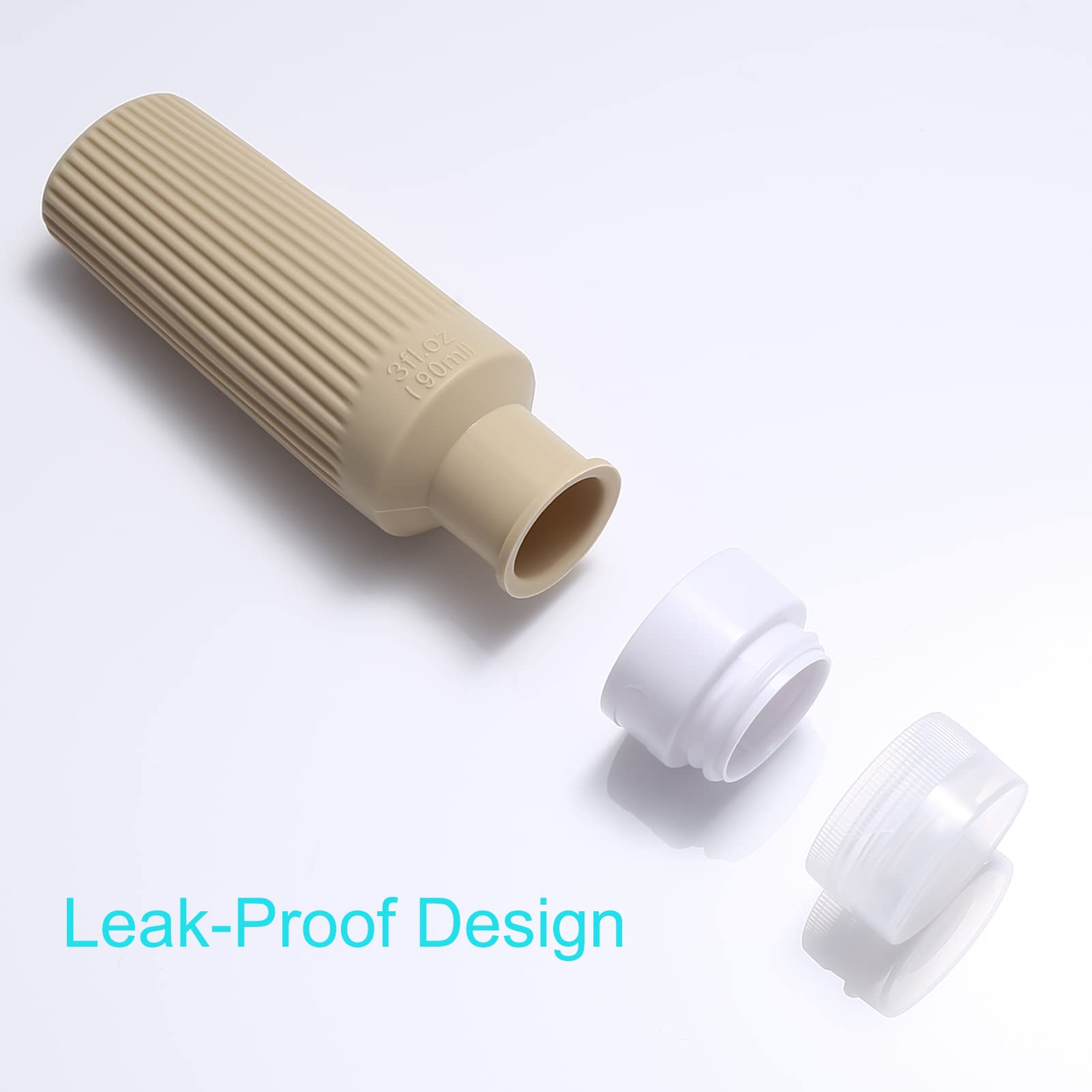 LUFEVRM Silicone Travel Bottles for Toiletries,BPA Free,4 Pack 3oz Leak Proof Refillable Portable Squeeze Empty Accessories Travel Size Liquid Cosmetic Lotion Shampoo Conditioner Containers