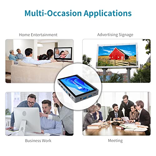 HIGOLEPC Mini PC Windows 11 Pro, 8GB RAM 128GB EMMC Celeron J4125 Processor (up to 2.7GHz) Mini Computer with IPS Screen,Small PC Support 4K HDMI Double Display, WiFi 5.0, BT5.2,Gigabit Ethernet