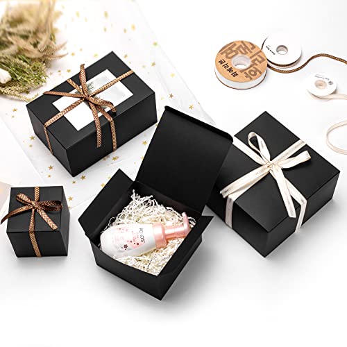 Mcfleet Black Gift Boxes with Lids 4x4x4 Inches 10 Pack Groomsmen Proposal Boxes Cardboard Gift Box for Presents, Craft Boxes for Christmas, Wedding, Graduation, Holiday, Birthday Gift Packaging