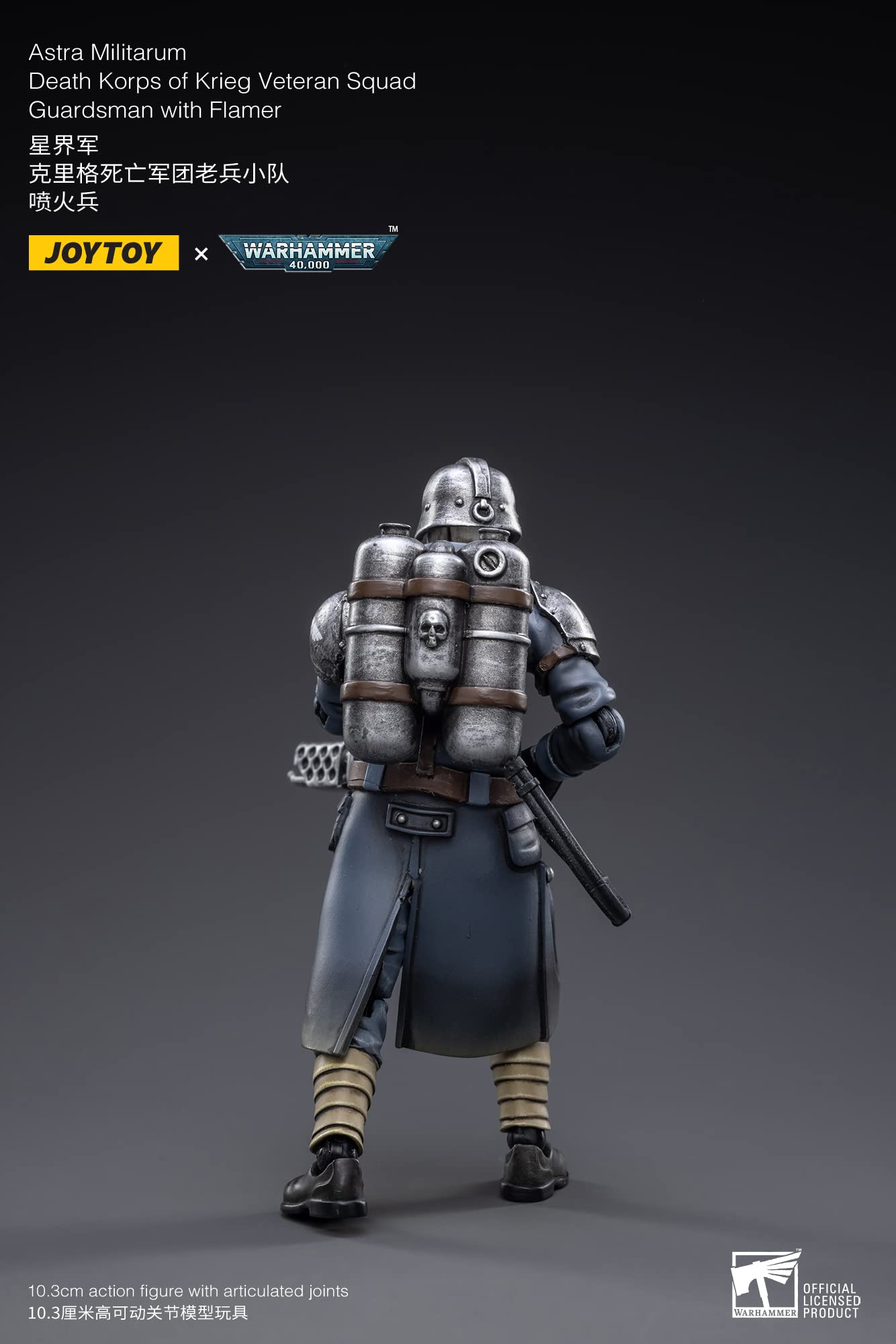 HUAXI DARK SOURCE(HAINAN)TECH JoyToy Death Korps of Krieg Veteran Squad Guard Flamer 1:18 Scale Action Figure, Multicolor