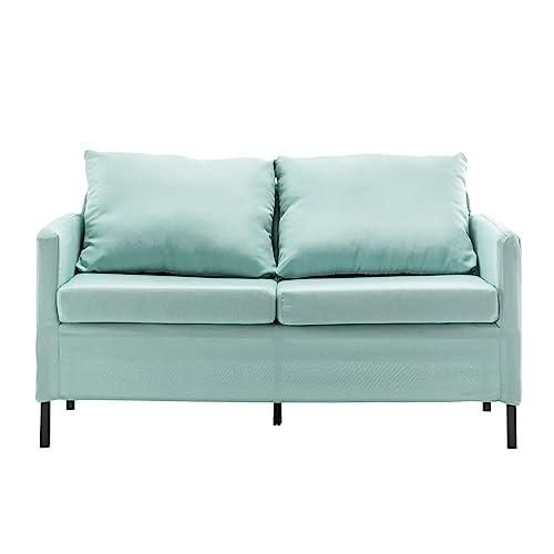 SDADI 51" Loveseat Sofa Couch for Living Room, Love Seats 2-Seater Furniture w/Metal Legs for Compact Small Space, Deep Seated Comfy Sofa for Apartment, Bedroom, Dorm, Office (Blue)