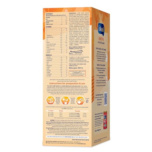 Enfamil Sensitive Baby Formula with DHA, Iron & Prebiotics to help support Brain & Immune Support. Lactose Sensitivity Infant Formula Inspired by Breast Milk, Non-GMO, Powder Refill Box, 117.6 Oz