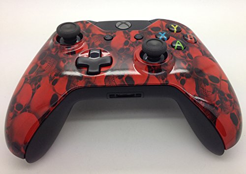 E-MODS GAMING Xbox One Original Hydro Dipped Big RED Skull Controller Shell Mod - Front Shell