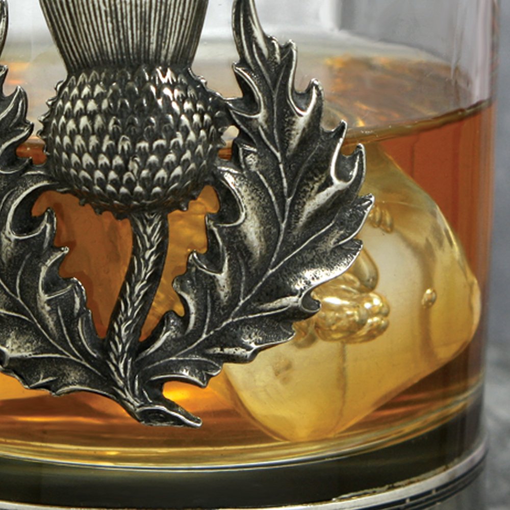 English Pewter Company 11oz Double Tumbler Scottish Thistle Set Old Fashioned Whiskey Glass [SG706]