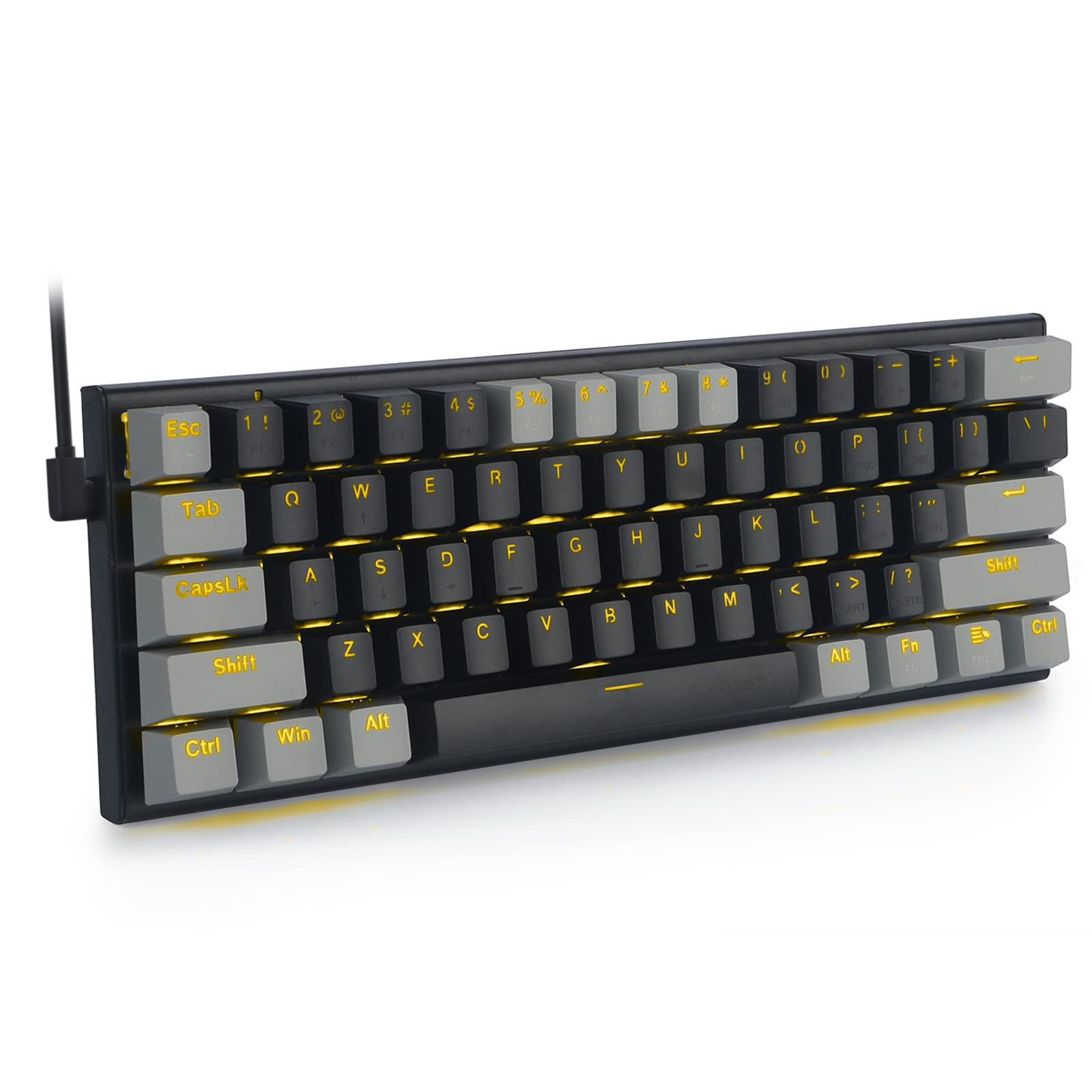 E-YOOSO 60% Mechanical Gaming Keyboard Rainbow Backlit 87 Keys, Z77 TKL Mechanical Keyboards for Laptop Desktop PC - Brown Switch, Pink