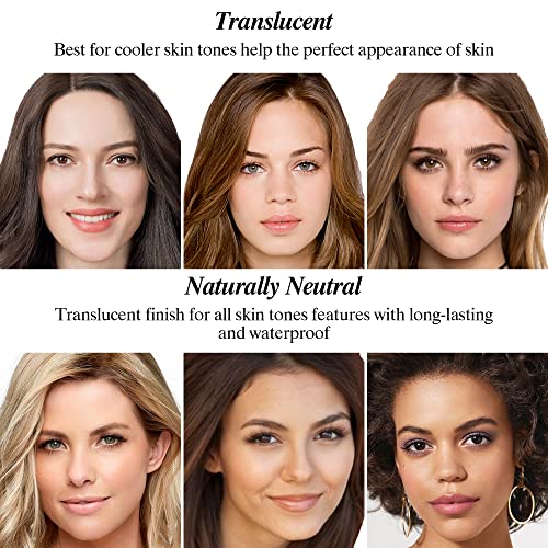 FV Translucent Powder Setting Powder, Oil-control & Long Lasting Loose Face Powder, Waterproof, Lightweight & Blurring Pores Finishing Powder, Talc-free Baking Powder Makeup, Translucent