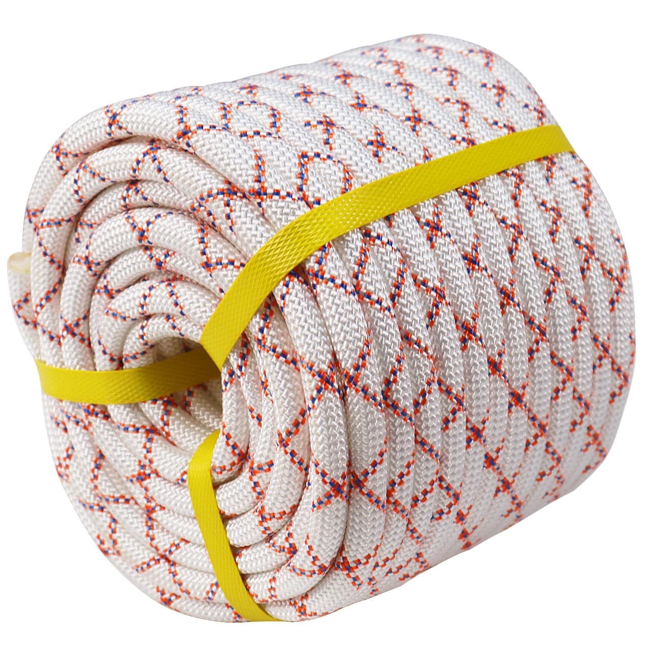 Double Braid Polyester Arborist Rigging Rope -1/2 inch x 50 feet - High Strength Bull Rope for Tree Work, Sailing, Halyard, Towing, White