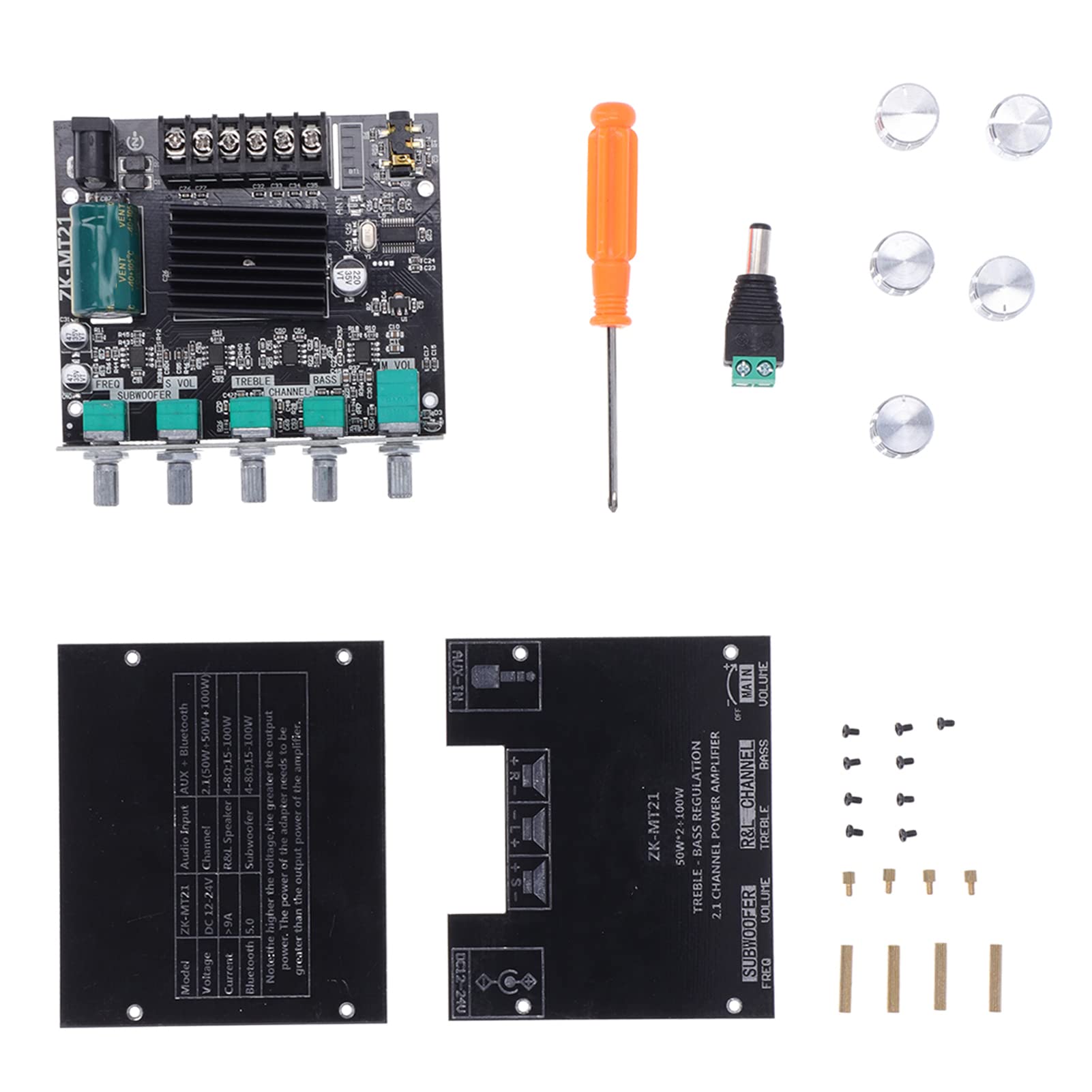 Hilitand 2.1 Channel Digital Power Amplifier Module, 20W x 2, BT 5.0, Surface Mount, Voltage: 12-24V, Impedance: 4-8 Ohm, For 20-100W Speakers, Hilitand57pec09ka8