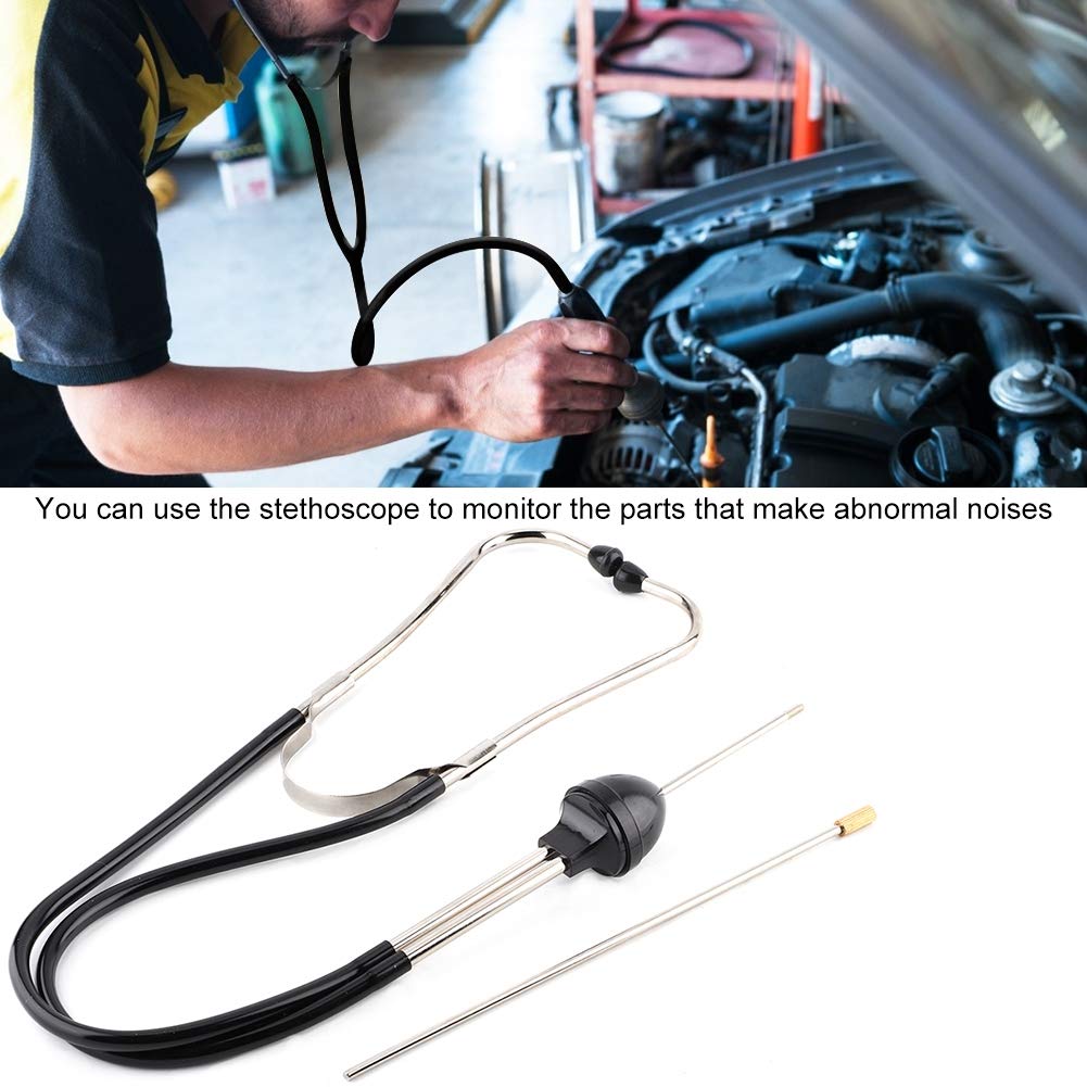 Engine Tester, Auto Stainless Steel Mechanics Cylinder Stethoscope Car Engine Diagnostic Tool Hearing Tool