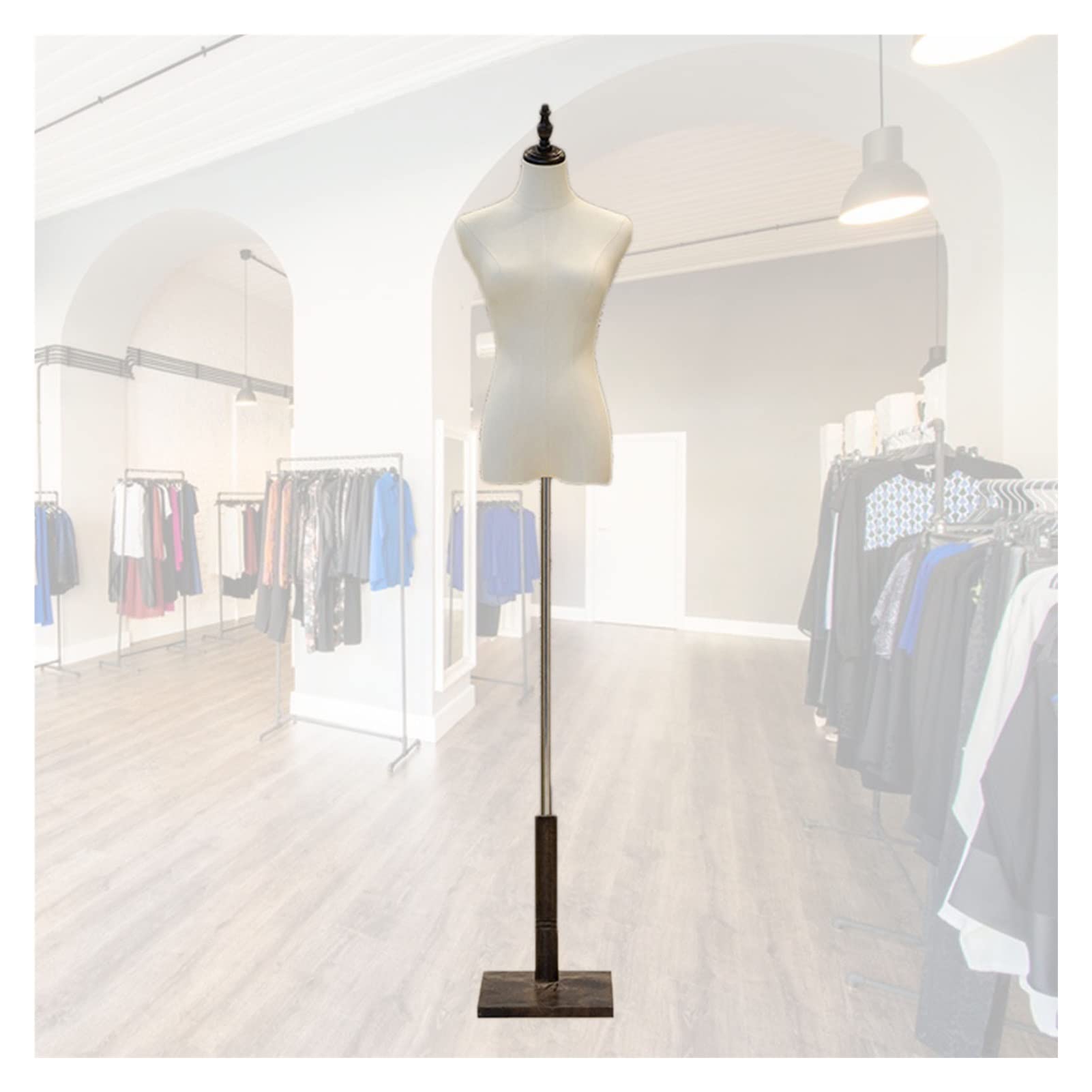 Female Dress Form Female Tailors Dummy Torso Dress Form, Dressmakers Female Mannequin Torso Body Display Bust for Dress Jewelry Display, Adjustable 47.2-71.6 Inch Female Dress Form ( Color : Brown , S