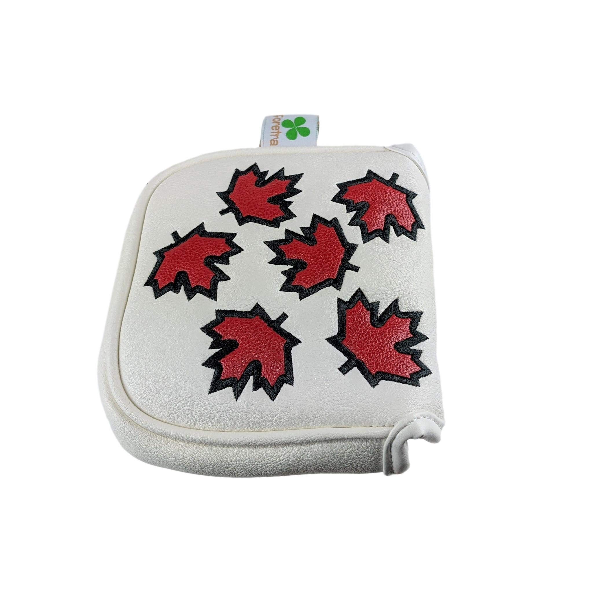 Foretra β Canada Maple Leaf - Golf Putter Headcover Quality PU Leather Magnetic Closure for Square Mallet Style Putters Scotty Cameron Odyssey Taylormade Ping