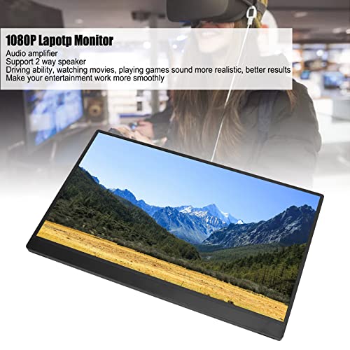 Lapotp Monitor, 100-240V 16:9 Screen Ratio 1080P Practical HDR Support IPS Touch Screen Monitor for Mobile Phone (US Plug)