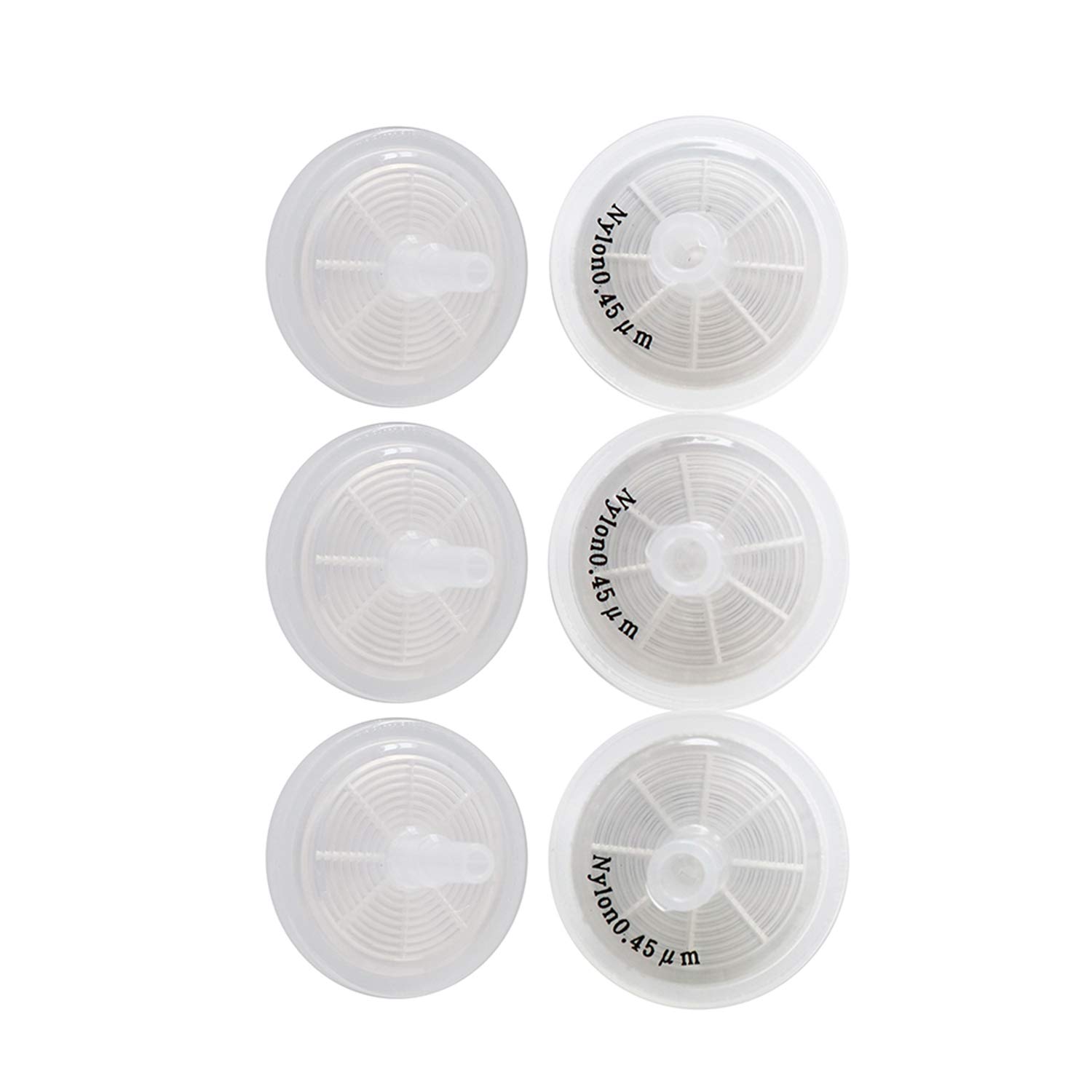 Syringe Filters [Hydrophilic Nylon Membrane] Non-sterilized 25mm Diameter 0.45μm Pore Size for Laboratory Filtration by Allpure Biotechnology (Nylon, Pack of 100)