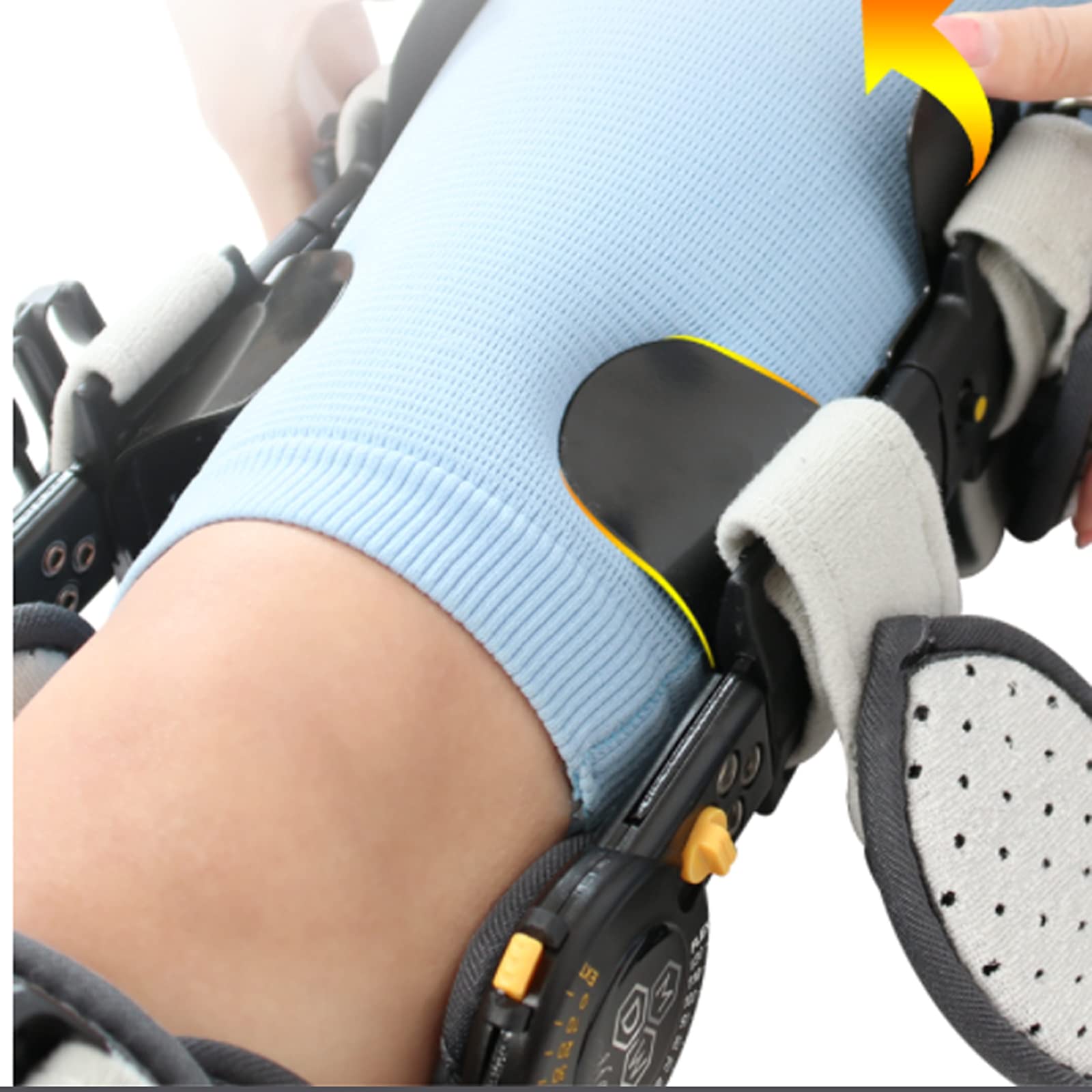 DXDUI Knee Joint Fixation Bracket Adjustable Hinged Knee Brace Walkable for Sports Injuries Relief Knee Joint Pain Medical Orthopedic Stabilizer,Left