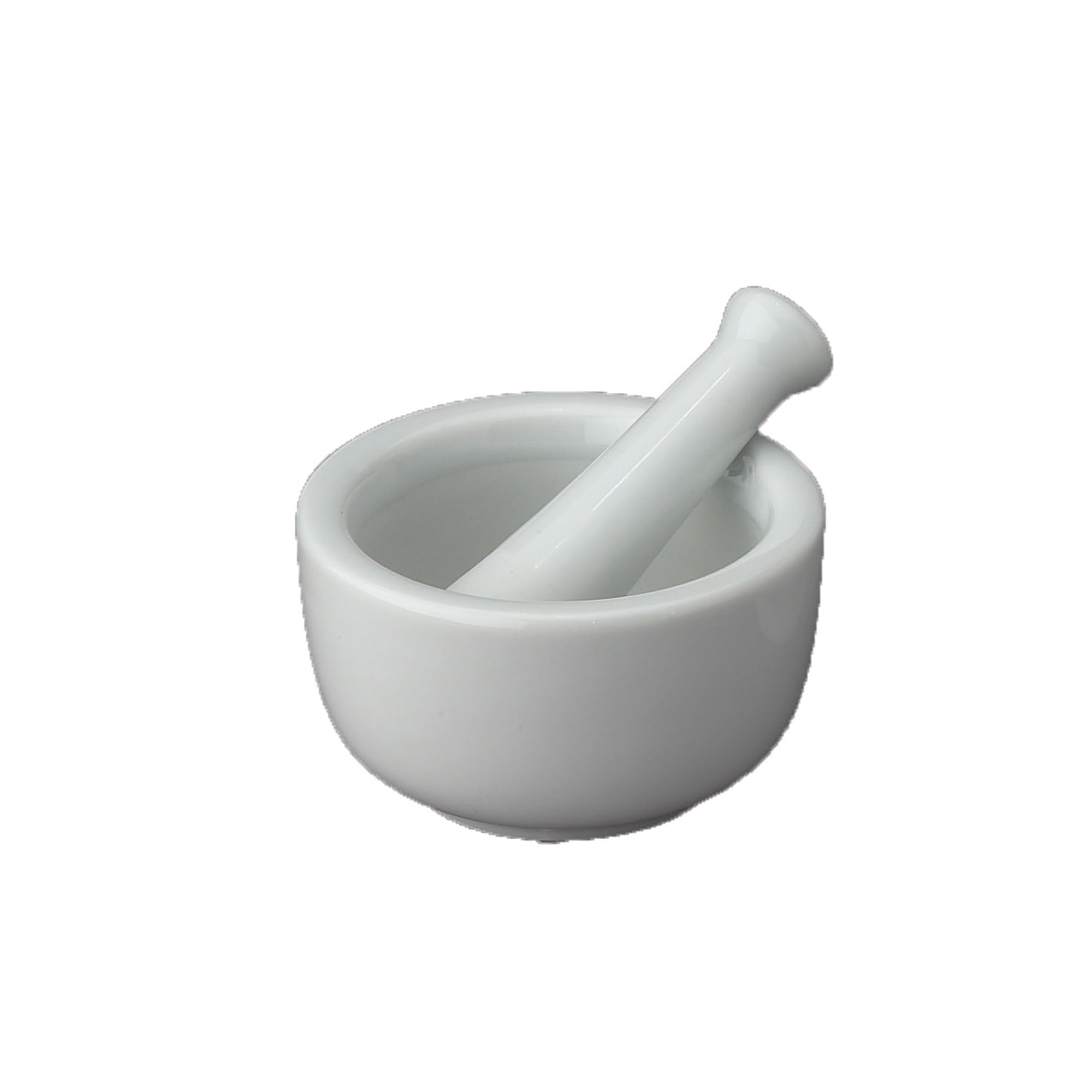 HIC Kitchen Mortar and Pestle for Grinding Spices and Herbs and Crushing Pills, Fine-White Porcelain