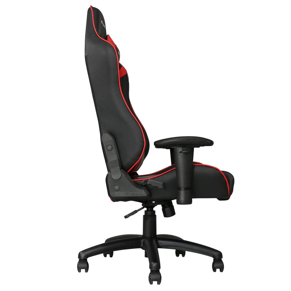 E-Win Knight Series Ergonomic Computer PC Gaming Home Office PVC Leather Tall Back Desk Chair with Pillows, Black and Red