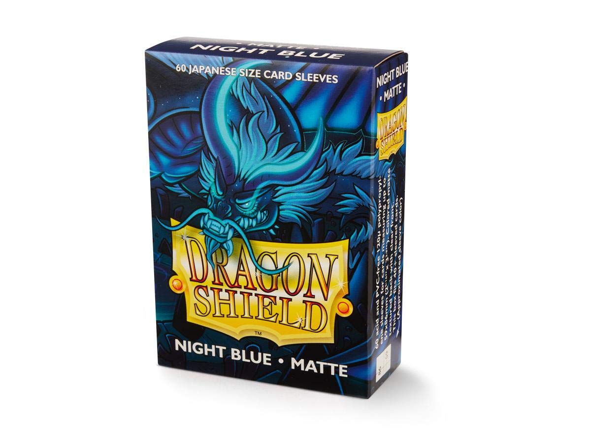 Dragon Shield Bundle: 2 Packs of 60 Count Japanese Size Mini Matte Card Sleeves - Matte Night Blue