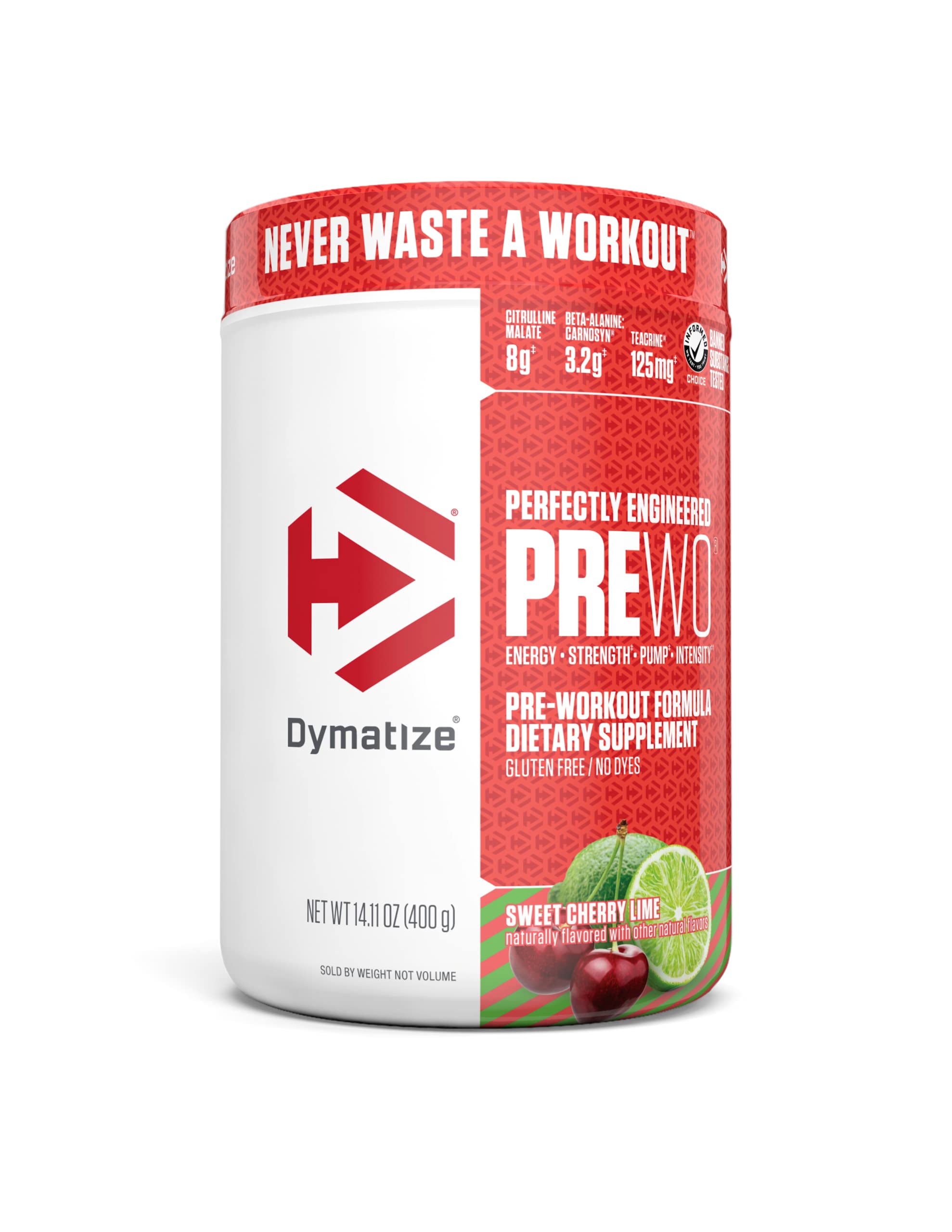 Dymatize Pre Workout Supplement, Chilled Fruit Fusion, 400 Gram