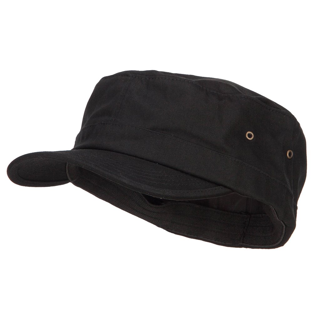 e4Hats.com Big Size Fitted Trendy Army Style Cap - Black 2XL-3XL