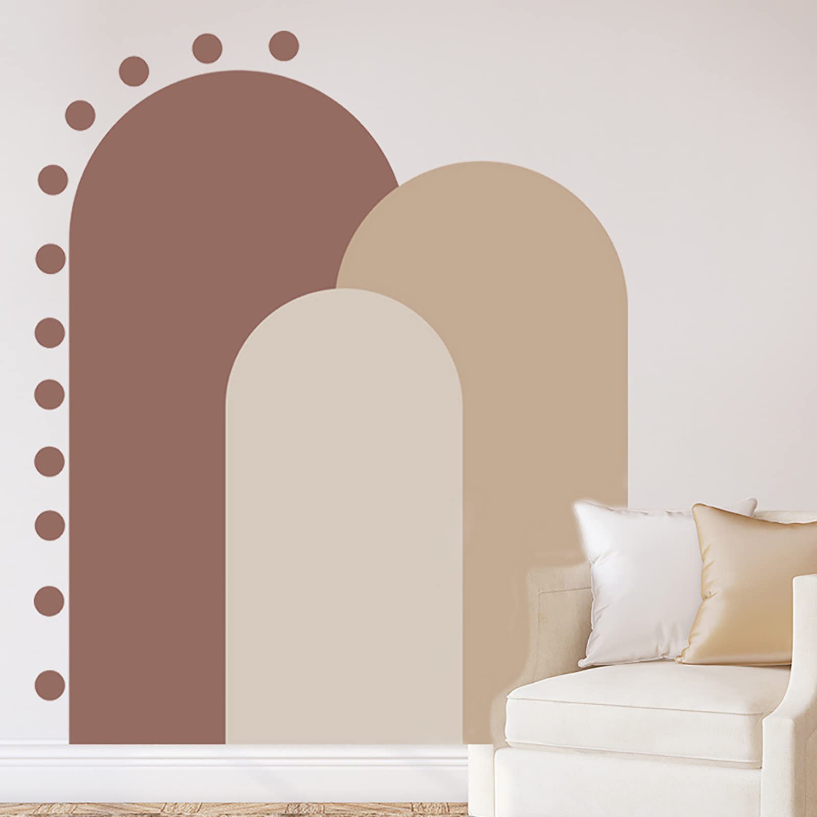 Large Bohemian Arch Wall Decal Boho Rainbow Abstract Wallpaper Wall Stickers for Girls Bedroom Toddler Room Nursery Wall Décor