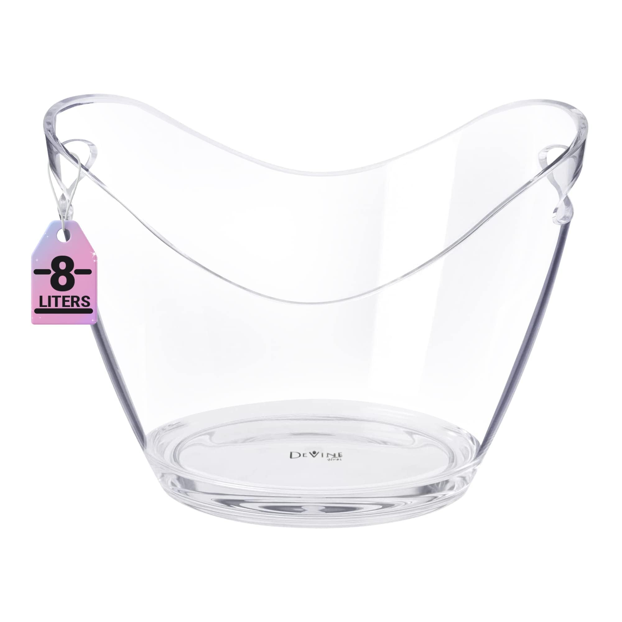 Ice Bucket Party Clear Acrylic Wine or Champagne Bottles Drinks Chiller (1, 8 Liter)