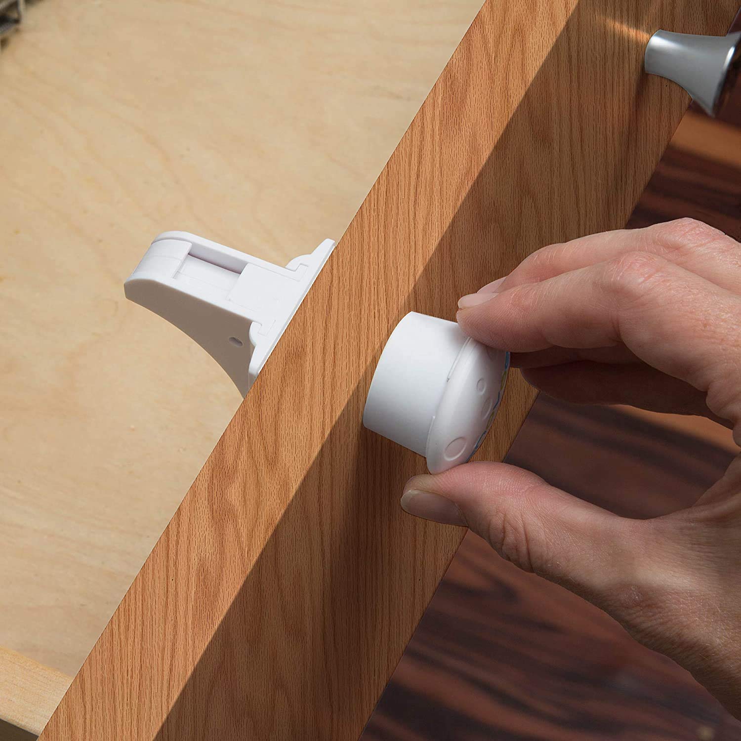 Enovoe Magnetic Locks - 24 Locks + 4 Keys - Magnetic Baby Safety Cabinet and Drawer Locks Child Proof Your Kitchen and are Easy to Install - No Drill, Tools or Screws Needed