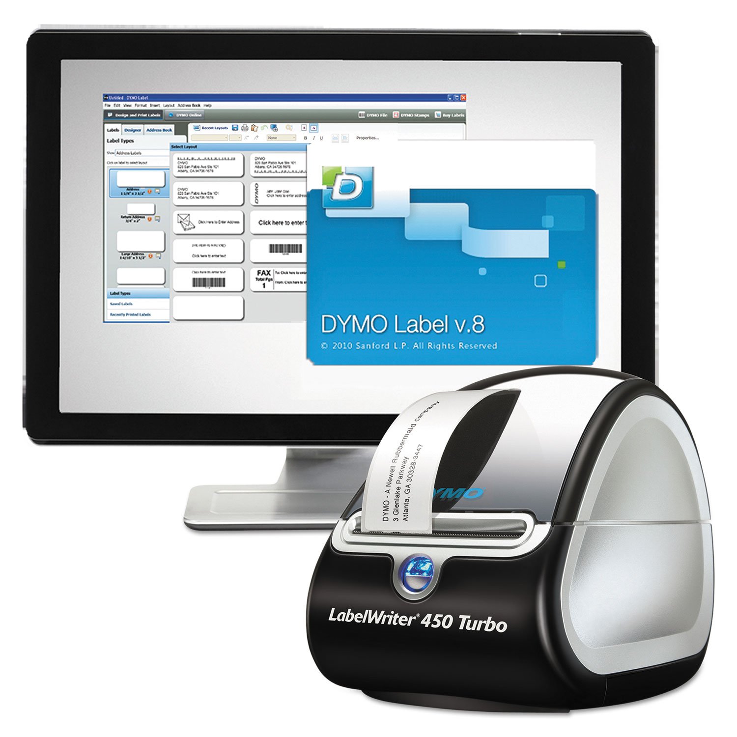 DYMO LabelWriter 550 Turbo Direct Thermal Label Printer, Black - USB and LAN Connectivity - up to 90 Labels Per Minute, 300 dpi, Auto Label Recognition, Monochrome Label Maker - BROAG