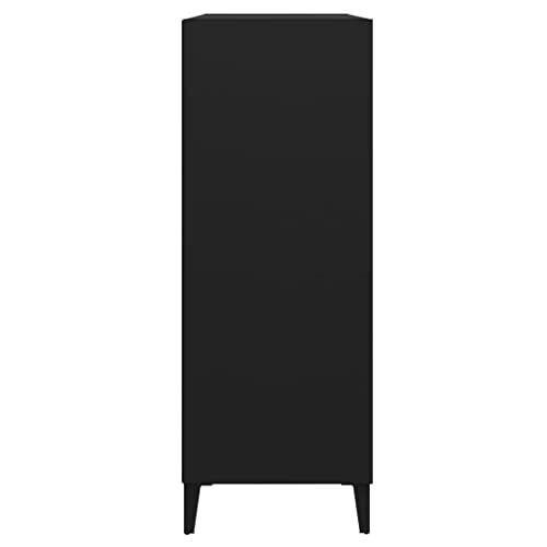 MBFLUUML Wine Cabinet Shoe Cabinet Sideboard Black 27.4"x12.8"x35.4" Engineered Wood for Dining Room, Living Room, Bedroom