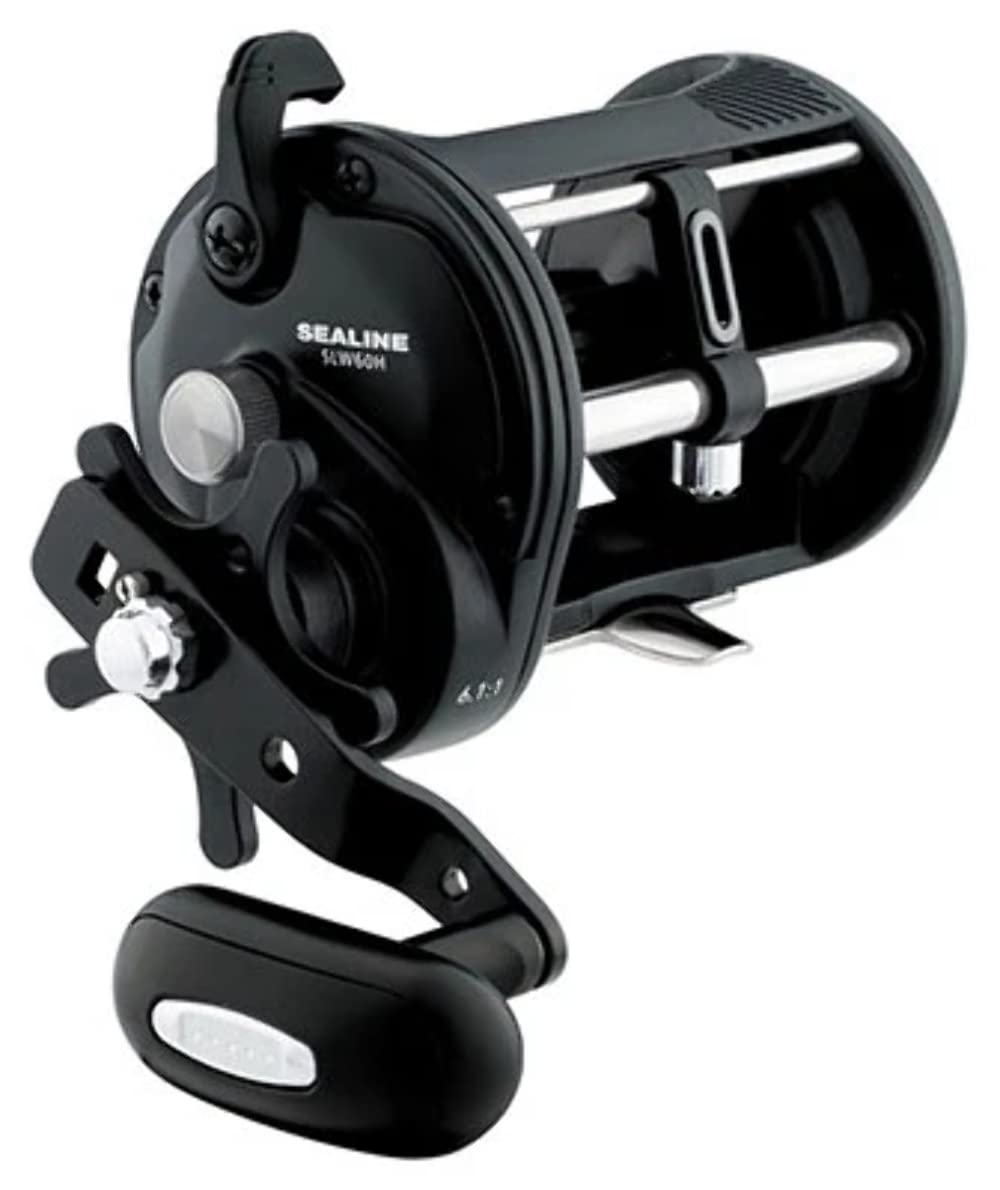 Daiwa SLW60H Sealine Saltwater Levelwind Reel, 60, 6.1: Gear Ratio, 1BB. !RB Bearings, 20 lb Max Drag, Right Hand black