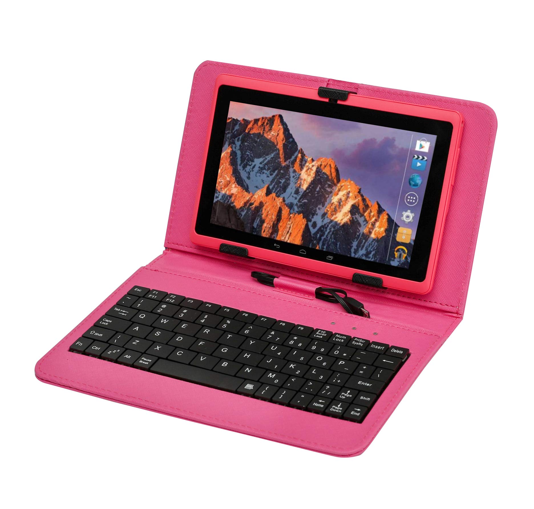 G-Anica Tablet PC 7 inch,Android Quad Core Tablet Computer with Keyboard,Dual Camera,40GB Storage Capacity,Capacitive Touch Screen,Support WiFi,Bluetooth,GPS(with Stylus) (Pink)