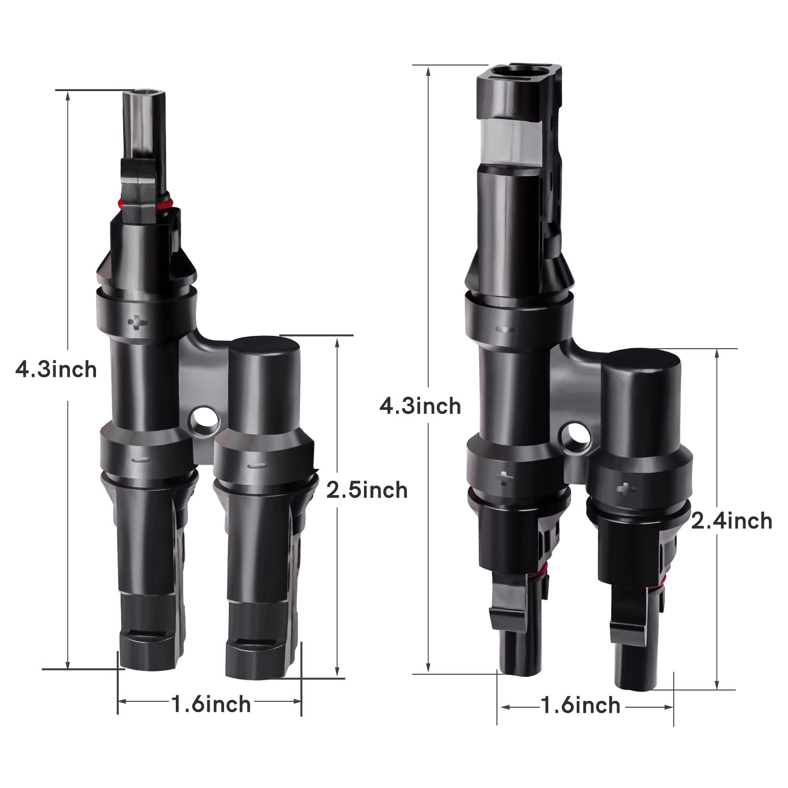 Goupchn Solar Branch Connectors Y Connectors in Pair MMF+FFM 2 Pairs for Parallel Connection Between Solar Panels
