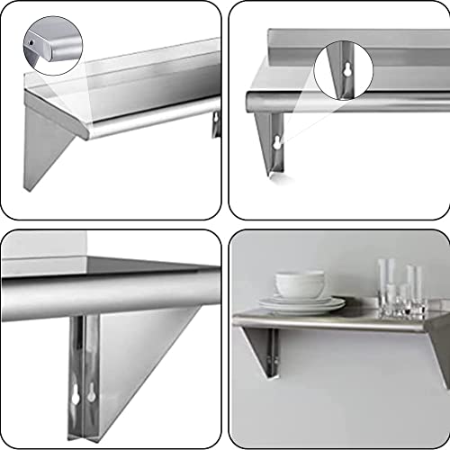 MegaChoice Stainless Steel Shelf, 18 x 24 Inches 110 lbs Load Wall Mount Commercial Shelves, for Restaurant, Home, Kitchen, Hotel, Laundry Room, Bar