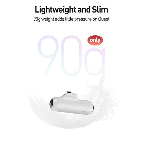 iWALK Linkpod Play Battery Pack Specially Designed for Oculus Quest 2, 4500mAh Extended Power Accessories for VR Headset,Lightweight Head Strap Power Bank Compatible with Meta Quest 2 and Quest,White