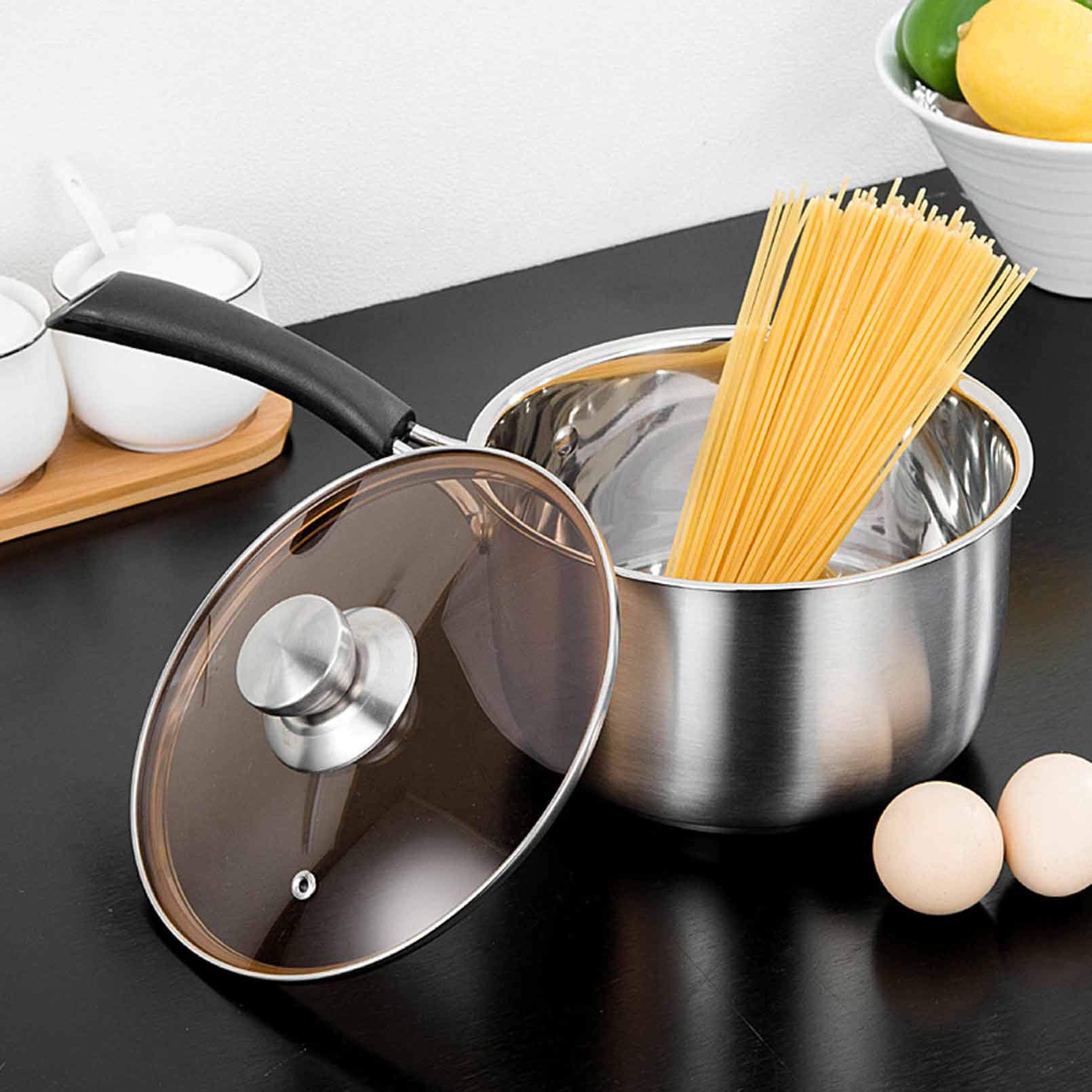 TeamFar 1qt Saucepan, Stainless Steel Sauce Pan with Lid, Milk Pan Cookware Professional with Long Heatproof Handle, Non Toxic & Healthy, Rust Free & Dishwasher Safe