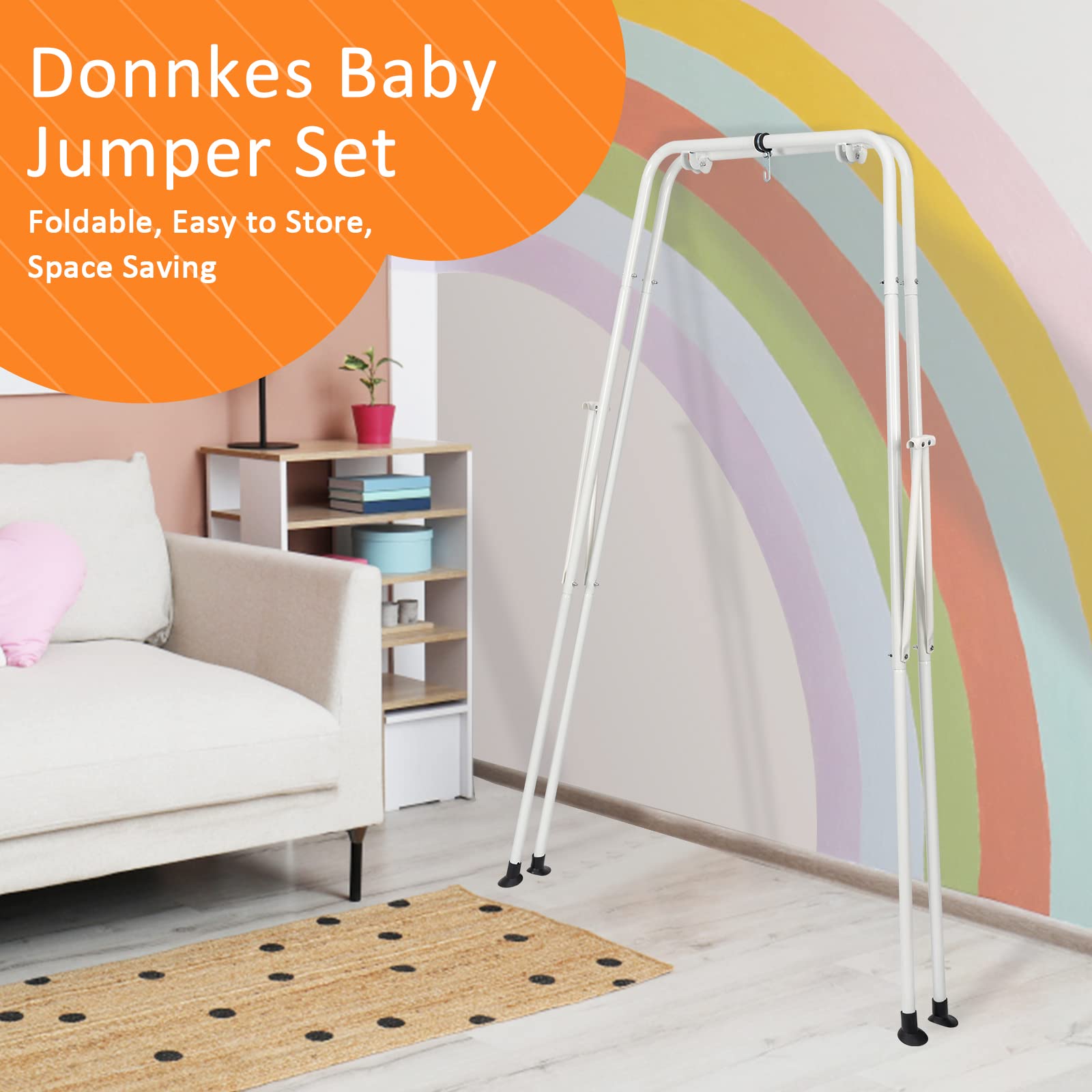 Donnkes Baby Jumper with Stand,(White)