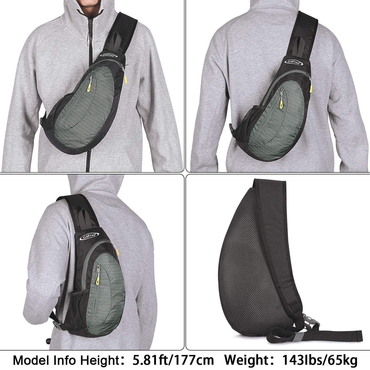 G4Free Sling Bags Chest Backpack For Man + RFID Multipurpose Left Right Sling Backpack For Cycling Hiking