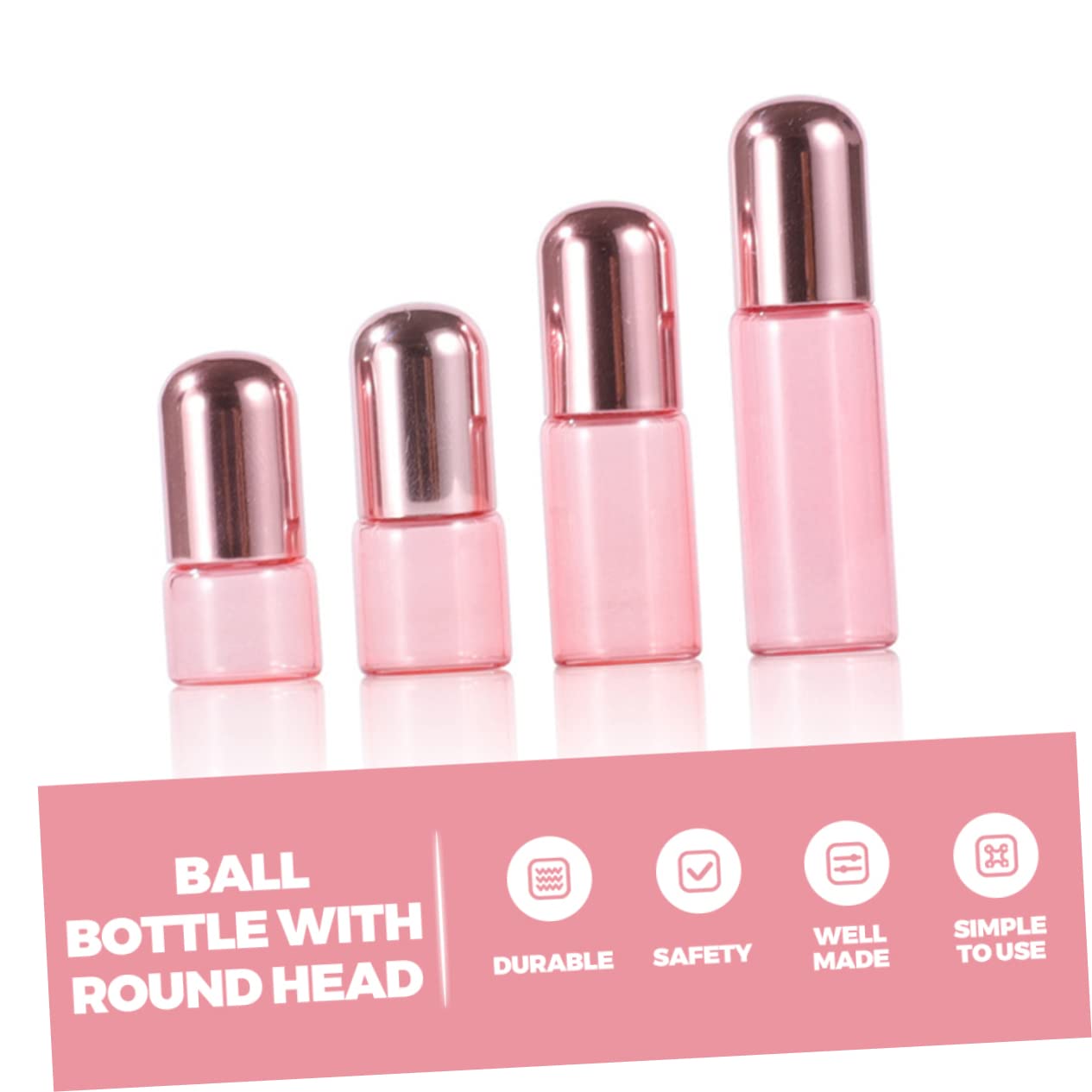 Lurrose 10pcs roller Mini Home - Women Sample Refillilable Perfume Oil Tube for Cosmetics Vials Size Lip Er Essential Vial Bottles Refillable Cosmetic Lid Small Ml Diffuser Travel Aroma