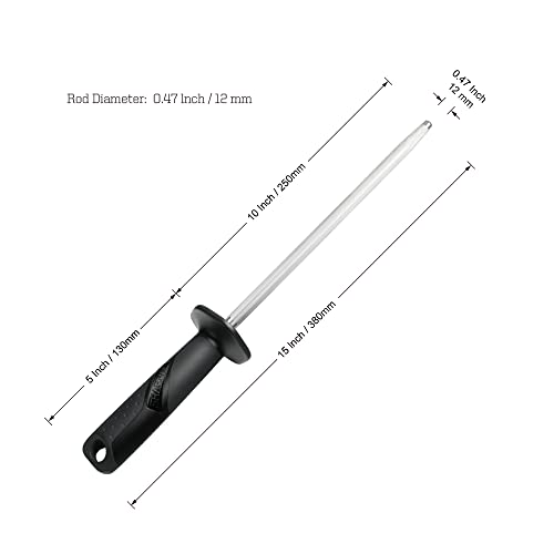 SHARPAL 117N Professional Kitchen Knife Sharpening Honing Steel Sharpener Rod Restore Blade Quickly(10 Inch)