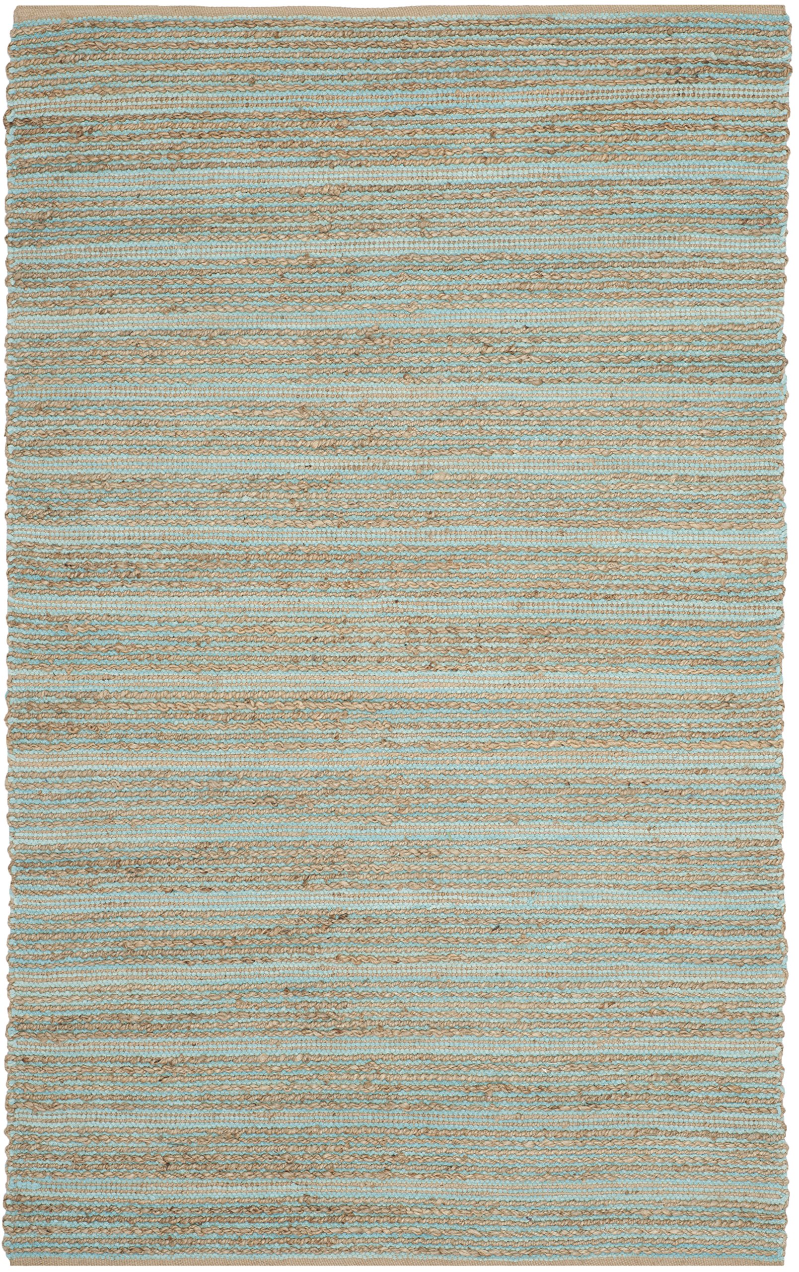 SAFAVIEH Cape Cod Collection Accent Rug - 4' x 6', Aqua, Handmade Flat Weave Jute, Ideal for High Traffic Areas in Entryway, Living Room, Bedroom (CAP851D)